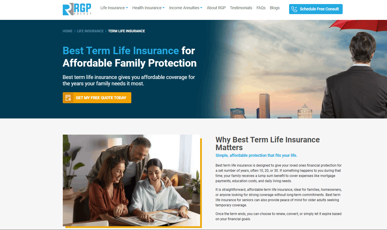 Best Term Life Insurance | Affordable Family Coverage